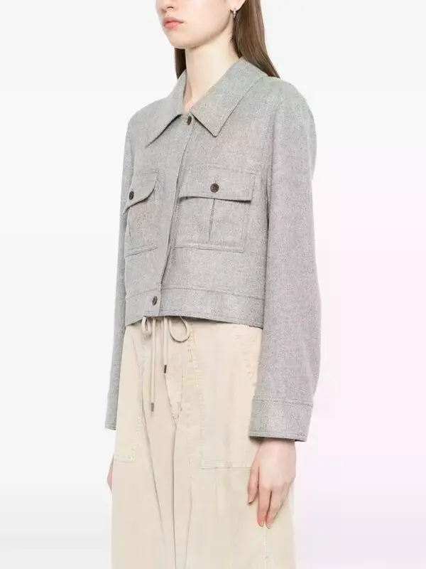 N.peal Cashmere Cropped Jacket - Grey