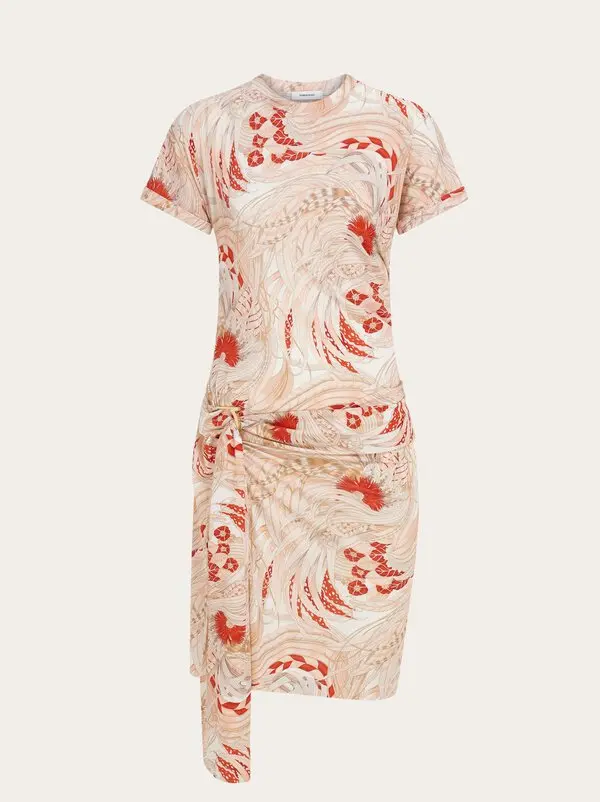 FERRAGAMO Draped Jersey Dress - Orange