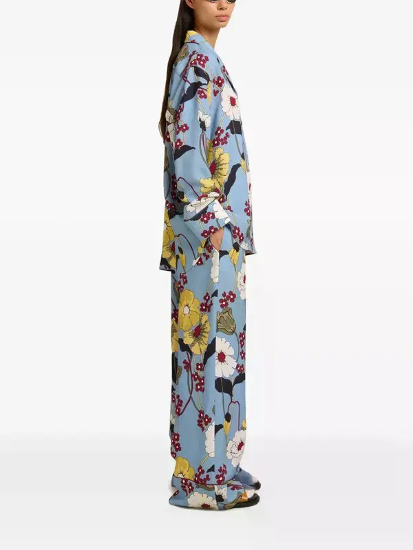 Marni Floral-print Satin Trousers