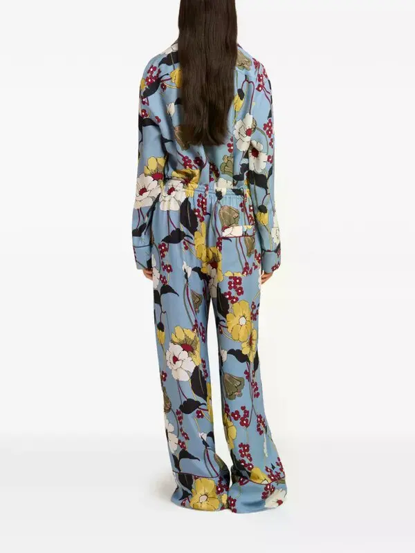 Marni Floral-print Satin Trousers