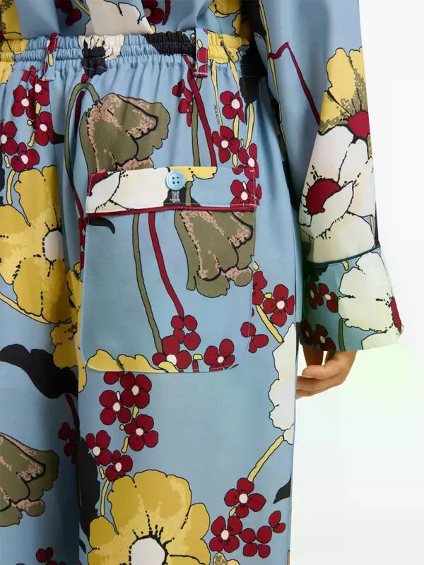 Marni Floral-print Satin Trousers