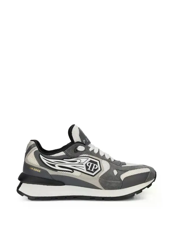 Philipp Plein Logo Patch Runner Sneakers - Grey