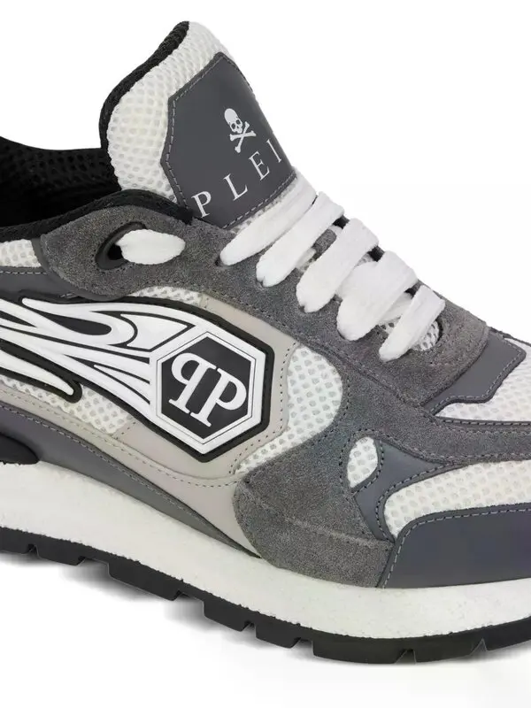 Philipp Plein Logo Patch Runner Sneakers - Grey