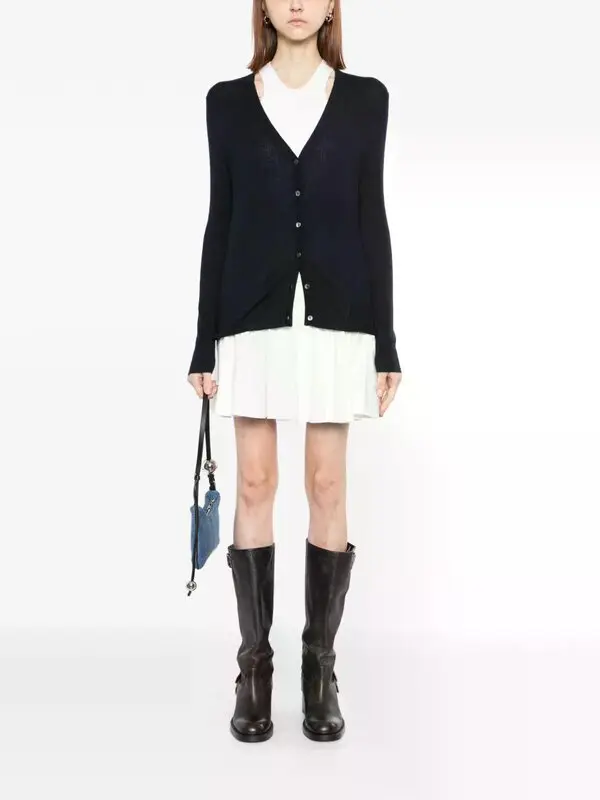 N.peal Ribbed V-neck Cardigan
