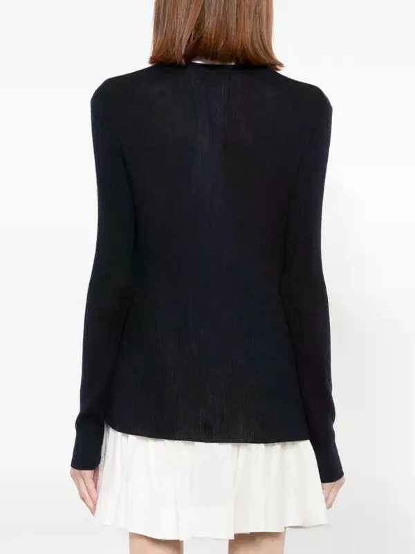 N.peal Ribbed V-neck Cardigan