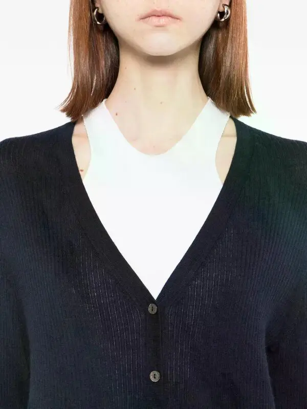 N.peal Ribbed V-neck Cardigan