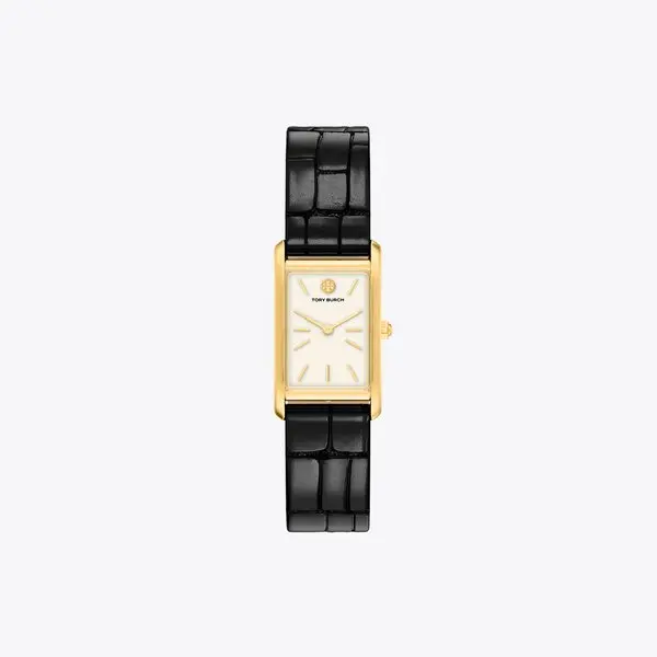 Tory Burch Slim Eleanor Watch - Ivory/gold/black