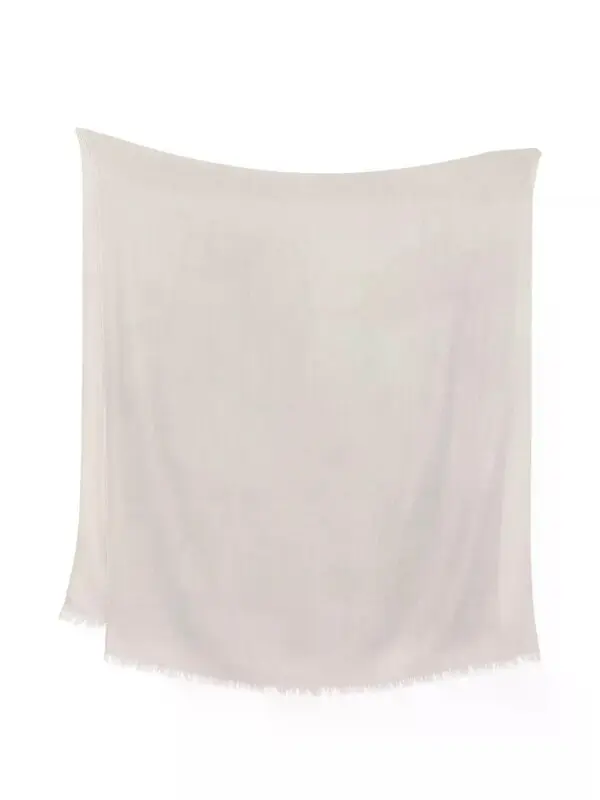 N.peal Fringed Cashmere Scarf - Grey