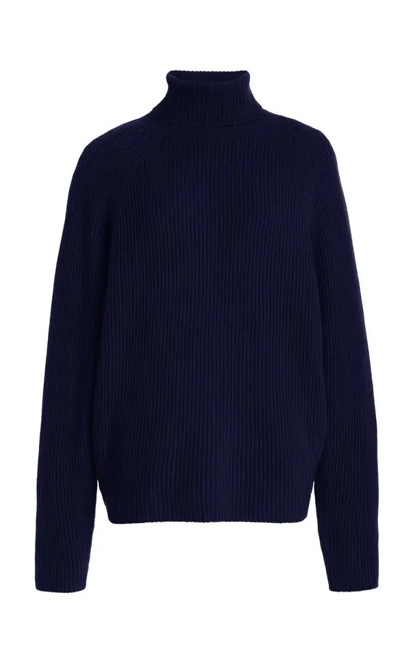 Gabriela Hearst Wigman Cashmere Knit Turtleneck Sweater - Navy