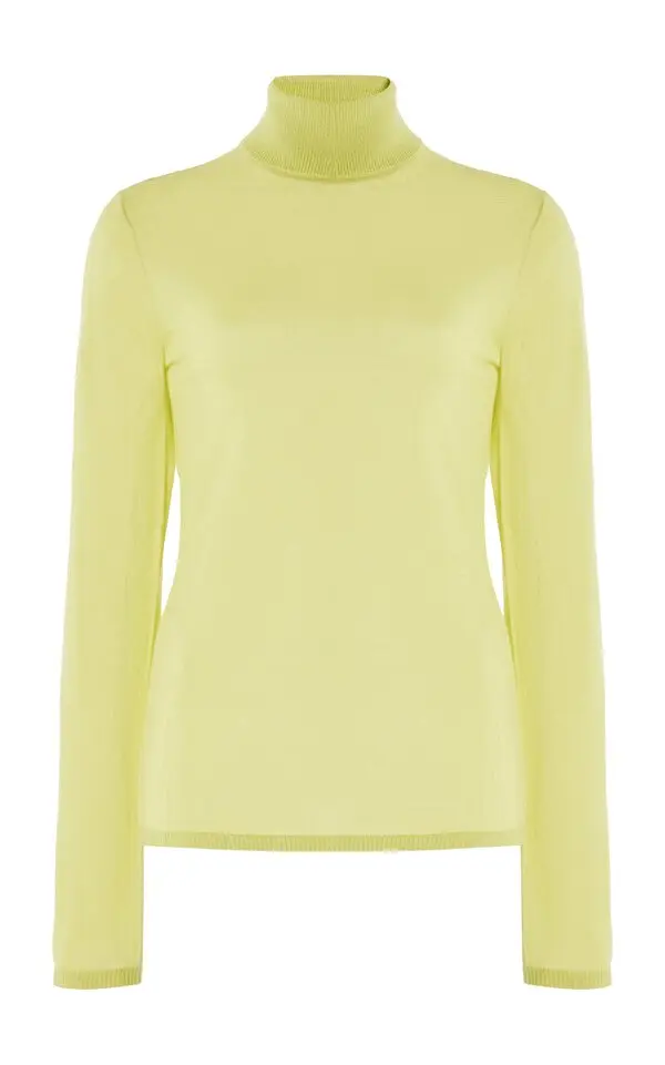 Gabriela Hearst Cashmere And Silk Knit Turtleneck - Lime Adamite