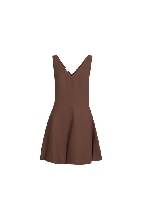 Brunello Cucinelli Fluid Twill Mini Dress - Cocoa