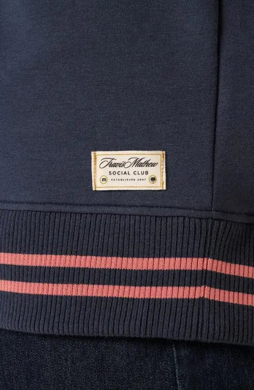 Travis Mathew Social Club Contrast Stripe Sweatshirt - Total Eclipse