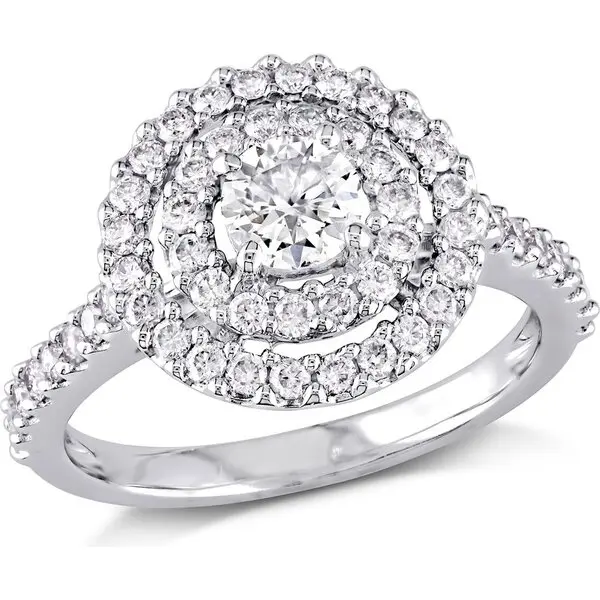 JULIANNA B. Diamond Double Halo Engagement Ring - 14k White Gold
