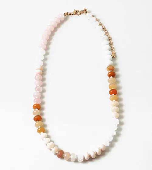 ERIN MCDERMOTT JEWELRY Chai Gemstone Necklace - Beige
