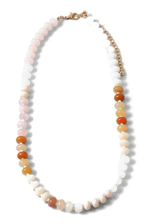 ERIN MCDERMOTT JEWELRY Chai Gemstone Necklace - Beige