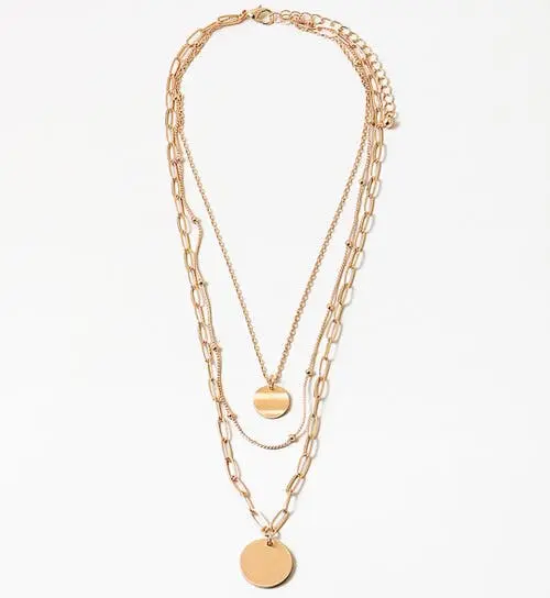 ERIN MCDERMOTT JEWELRY Triple Layered Necklace - Metallic Gold