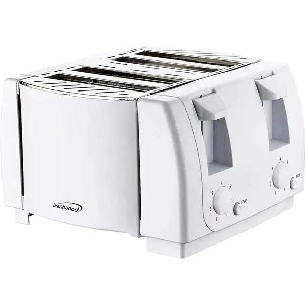 BRENTWOOD 4-slice Cool Touch Toaster - White
