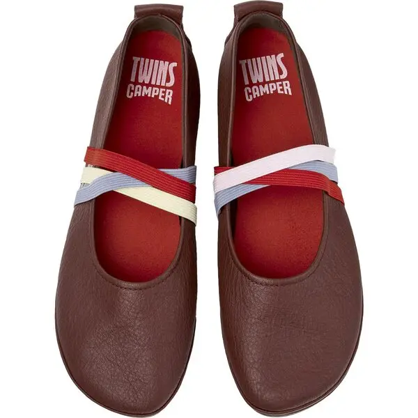 Camper Right Nina Twins Ballerina Flat - Burgundy