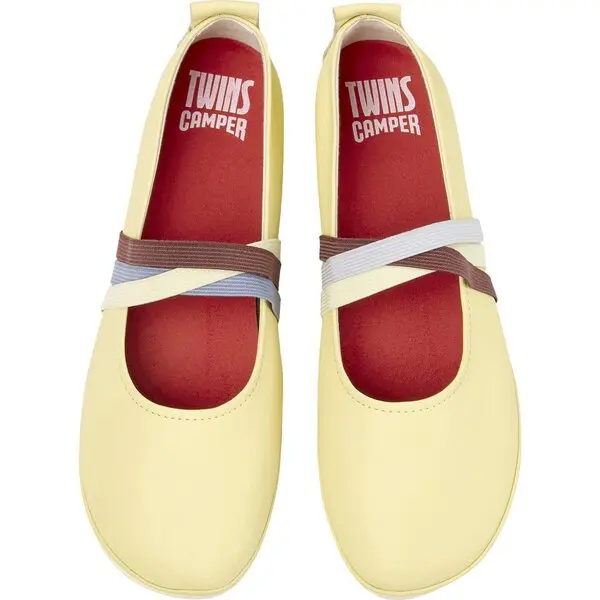 Camper Right Nina Twins Ballerina Flat - Light Pastel Yellow