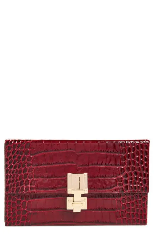 TOM FORD East/west Croc-embossed Leather Clutch - Ruby Red