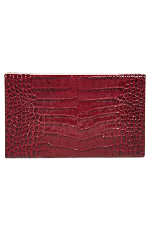 TOM FORD East/west Croc-embossed Leather Clutch - Ruby Red