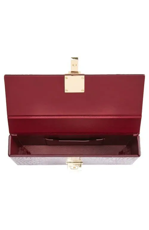 TOM FORD East/west Croc-embossed Leather Clutch - Ruby Red