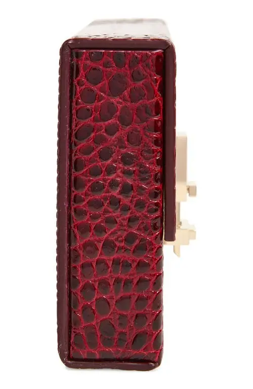 TOM FORD East/west Croc-embossed Leather Clutch - Ruby Red