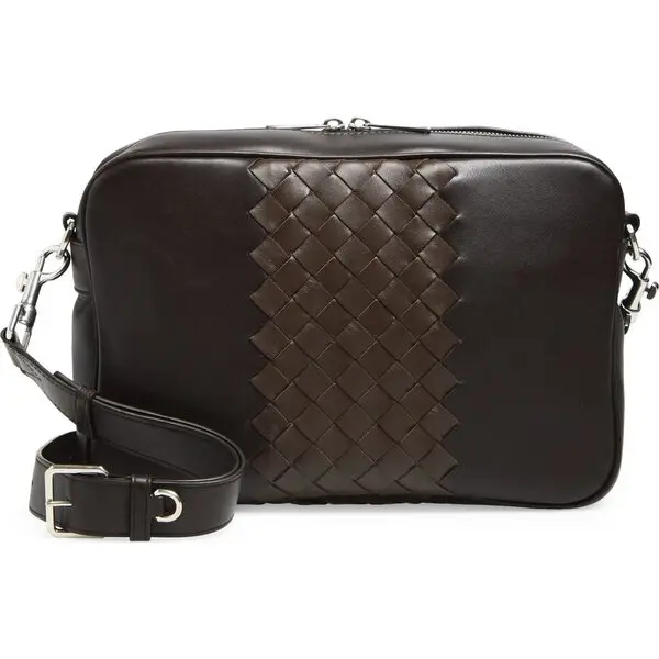 Bottega Veneta Smooth & Intrecciato Leather Camera Crossbody Bag - 2104 Fondant/old Wood-sil