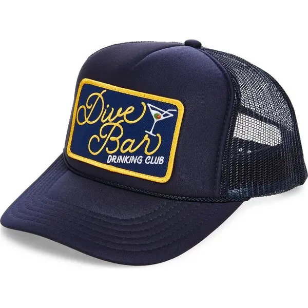 LOCAL BEACH Dive Bar Drinking Club Trucker Hat - Navy
