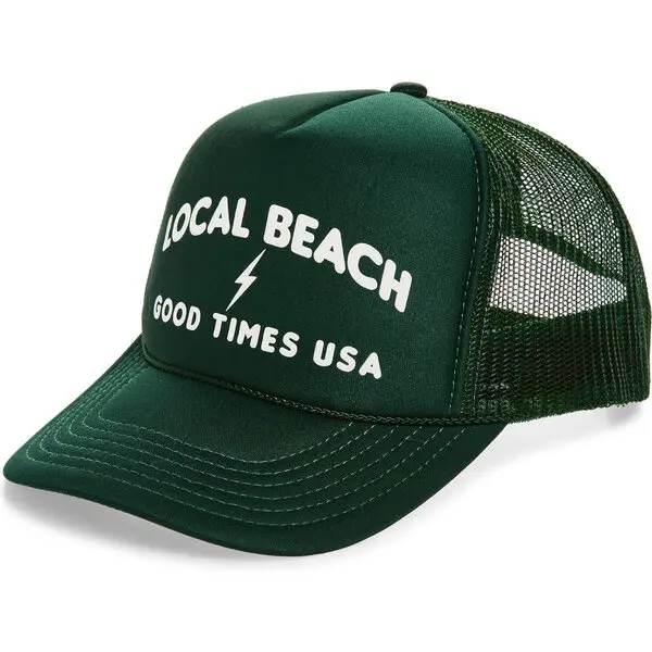 LOCAL BEACH Good Times Usa Trucker Hat - Dark Green
