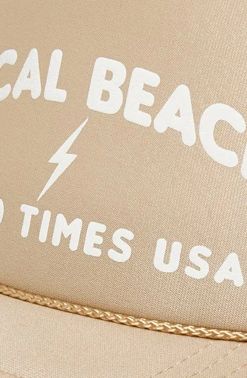 LOCAL BEACH Good Times Usa Trucker Hat - Khaki