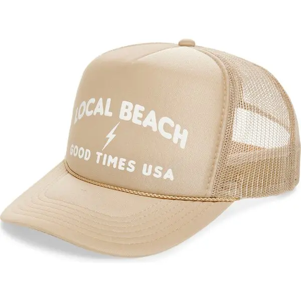LOCAL BEACH Good Times Usa Trucker Hat - Khaki