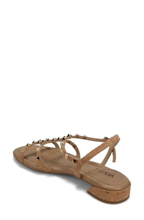 Vaneli Studded T-strap Sandal - Natural
