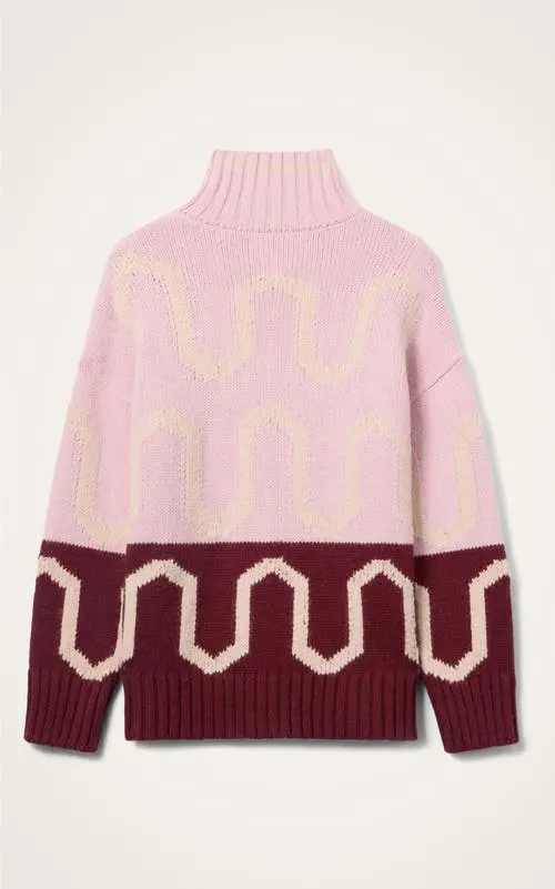 La DoubleJ Comber Two-tone Alpaca Blend Turtleneck - Multicolor