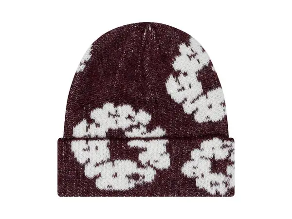 DENIM TEARS Cotton Wreath Beanie - Maroon