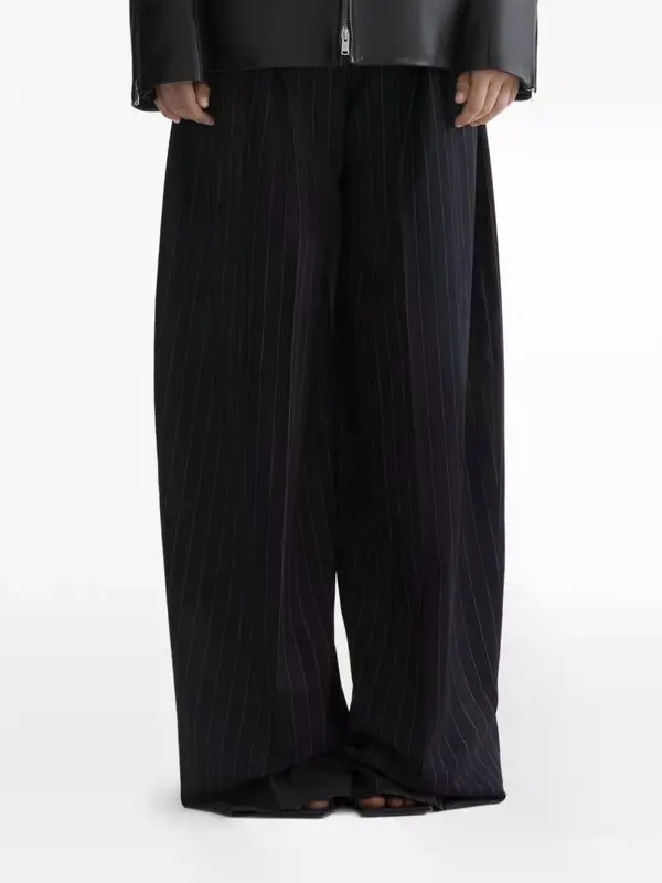MUGLER Pinstriped Wide-leg Trousers