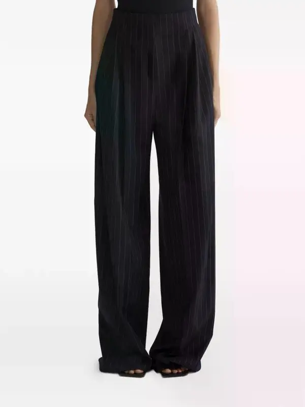 MUGLER Pinstriped Wide-leg Trousers