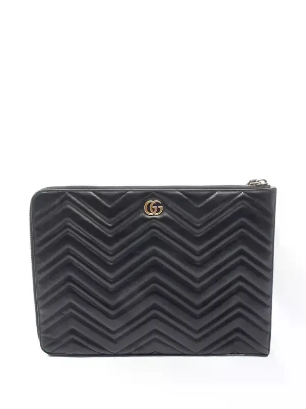 Gucci Gg V-stitch Document Case - Black