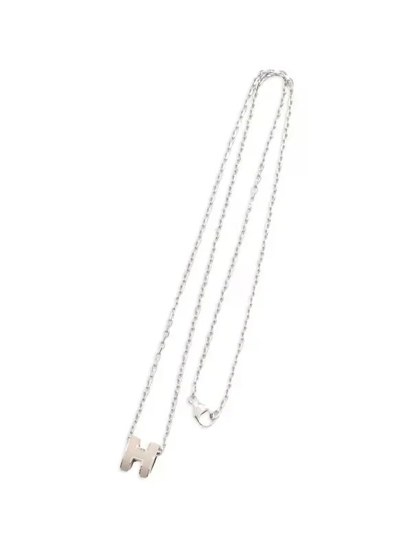 Hermès 2010s Mini Pop H Necklace - Silver