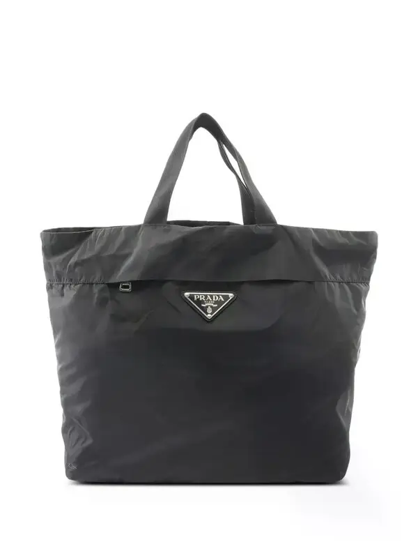 Prada 2000 Logo-plaque Tote Bag