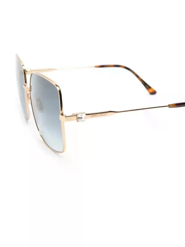 JIMMY CHOO Logo-engraved Square-frame Sunglasses
