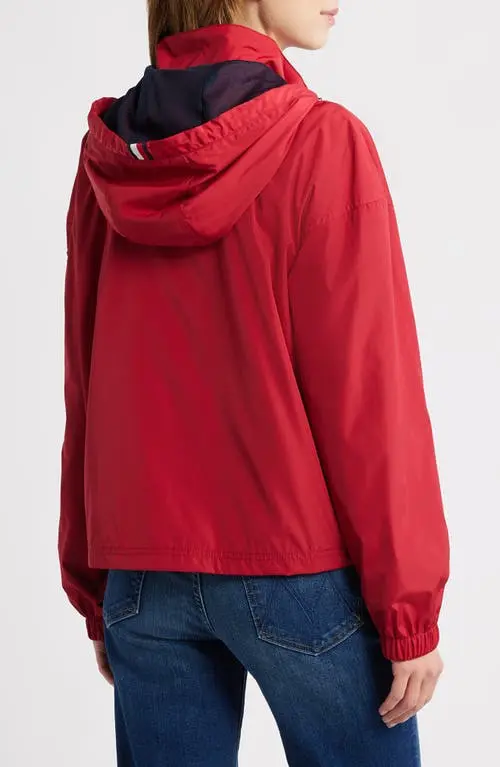 Tommy Hilfiger Hooded Windbreaker Jacket - Crimson