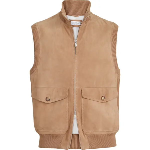 Brunello Cucinelli Suede Vest - Light Brown