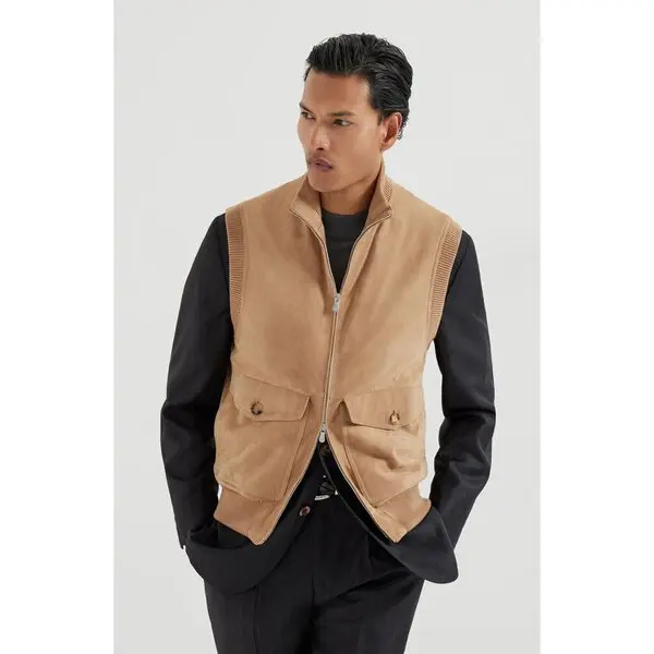 Brunello Cucinelli Suede Vest - Light Brown