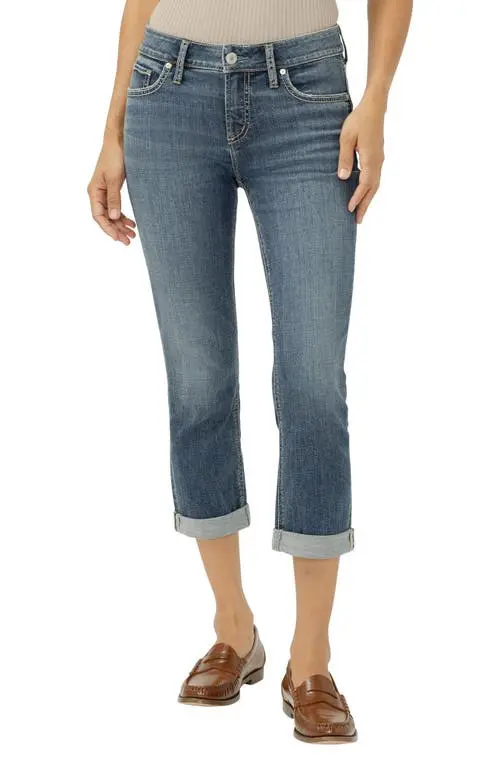 SILVER JEANS CO. Elyse Curvy Mid Rise Capri Jeans