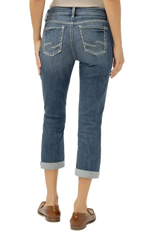 SILVER JEANS CO. Elyse Curvy Mid Rise Capri Jeans