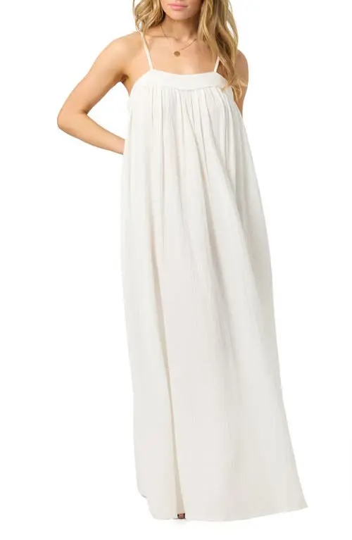O'Neill Sai Saltwater Solids Cover-up Cotton Maxi Dress - White