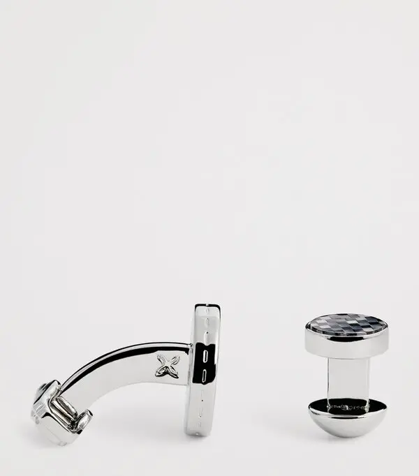 Tateossian Thompson Onyx Checkerboard Cufflinks And Studs Set