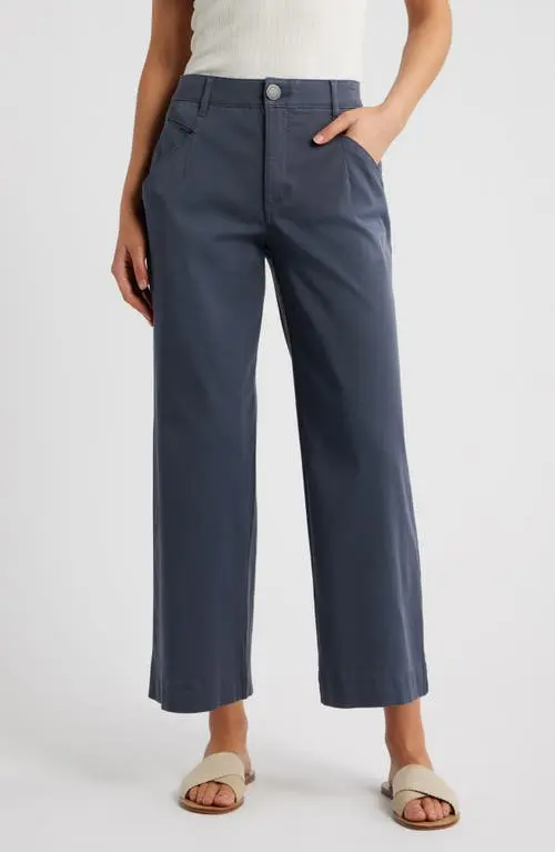 Wit & Wisdom Wyatt Skyrise Crop Wide Leg Twill Pants - Shadow