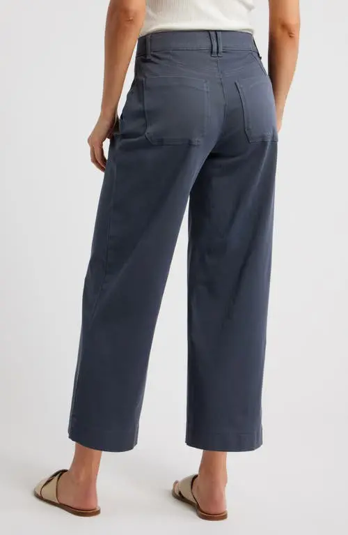Wit & Wisdom Wyatt Skyrise Crop Wide Leg Twill Pants - Shadow